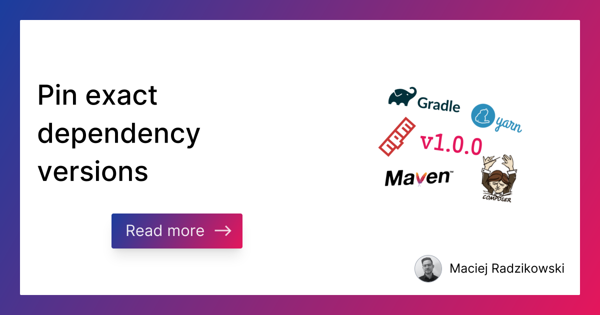 Pin exact dependency versions | Better Dev